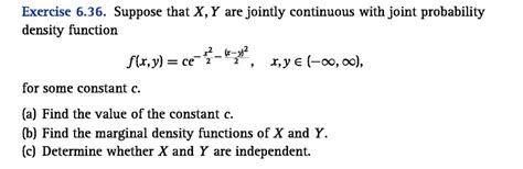 Solved Exercise 636 Suppose That Xy Are Jointly