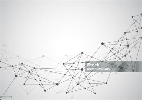 Abstract Connecting Dots And Lines Connection Science Background Vector Illustration Stock