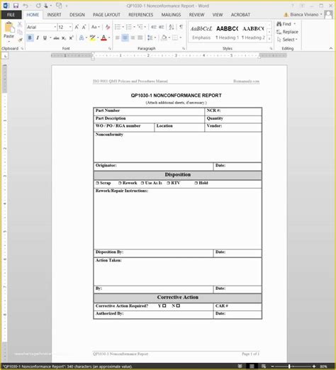 Iso 9001 Document Templates