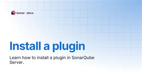 Install A Plugin Sonar Documentation