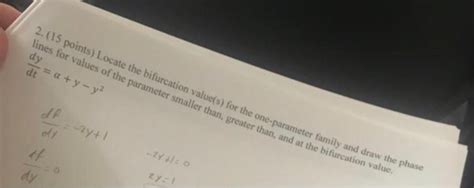 Solved Points Locate The Bifurcation Value S For The Chegg