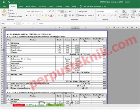 Download File Rab Excel Analisa Sni Hsp
