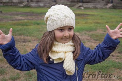 Комплект шапка и шарф спицами