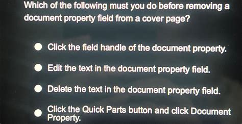 Solved Which Of The Following Must You Do Before Removing A