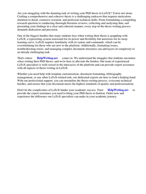 Sample Phd Thesis In Latex Pdf Thesis Page Layout