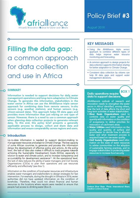 Filling The Data Gap A Common Approach For Data Collection And Use In