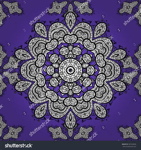 Seamless Pattern Oriental Ornament Vector White Stock Vector Royalty Free 587334890