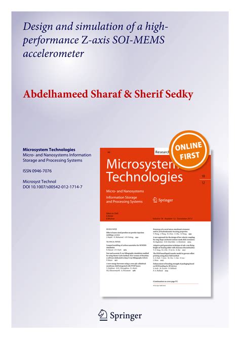 pdf design and simulation of a high performance z axis soi mems