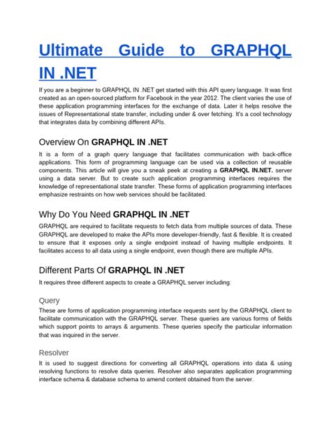Ultimate Guide To Graphql In Pdf Software Engineering Software
