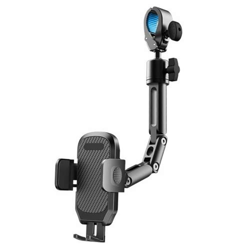 휴대폰 홀더 자동차 백미러 알루미늄 합금 마운트 다중 각도 조정 회전 가능 및 접이식 모든 4~7인치 Iph 티몬