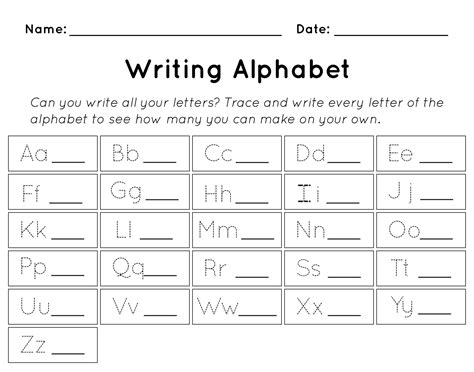 Alphabet Handwriting Practice Trace And Print Worksheets Kinder