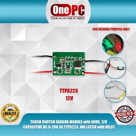 Touch Switch Sensor Module With Wire 12v Capacitive Dc 6 20v 3a Ttp223