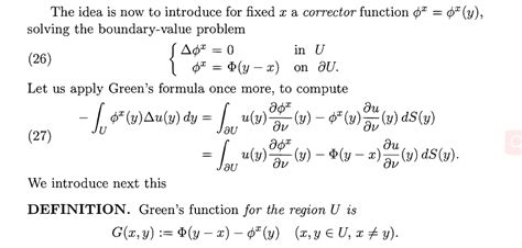 Partial Differential Equations Representation Formula Using Greens