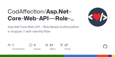 Github Codaffection Asp Net Core Web Api Role Based Authorization In Angular With Identity