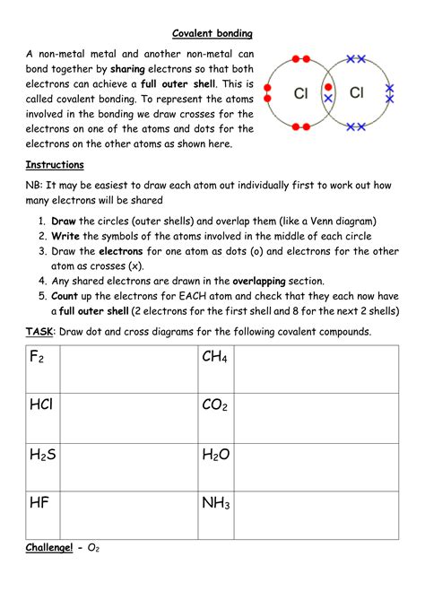 Drawing Dot And Cross Covalent Bonding Diagrams