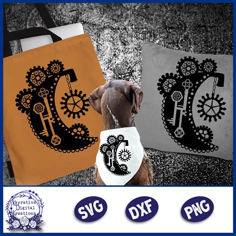 Steampunk Moon Svg Instant Download Moon Svg Etsy