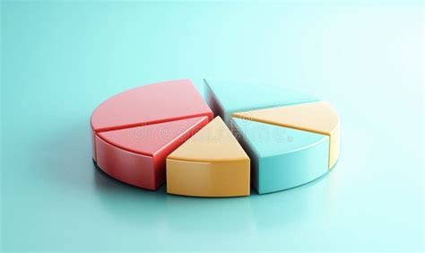Colorful Pie Chart Representation Segments In Red Yellow Blue And