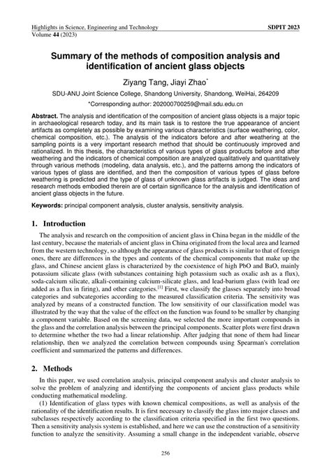 Pdf Summary Of The Methods Of Composition Analysis And Identification