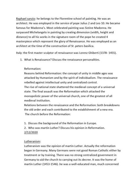 106 Class Lecture 1 Pdf Catholic Church Renaissance
