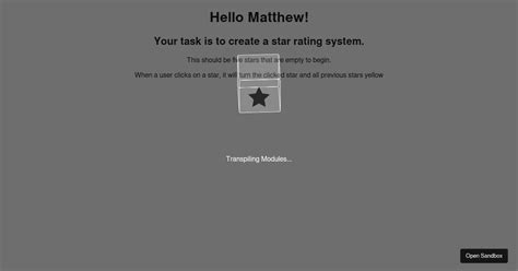 Star Rating Question Forked Codesandbox