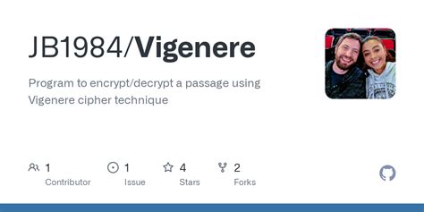 GitHub JB Vigenere Program To Encrypt Decrypt A Passage Using Vigenere Cipher Technique