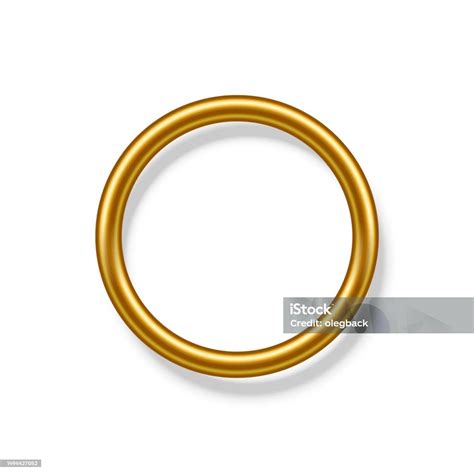 흰색 배경에 그림자가 있는 그림을 위한 금색 둥근 프레임 그림 그림 카드 또는 사진을 위한 빈 공간 3d 현실적인 원형 튜브 템플릿 벡터 그림입니다 간단한 황금 물체 모형