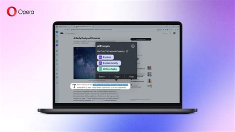New Ai Tools Now Available In Opera And Opera Gx For You To Test Blog Opera Desktop