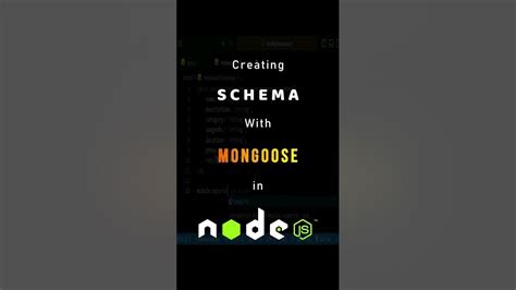 Creating A Schema With Mongoose In Nodejs Mongodb Nodejs Expressjs Mongoose Mongodb Youtube