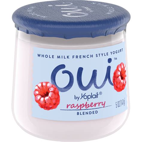Yoplait Oui French Style Raspberry Whole Milk Yogurt Glass Yogurt Jar