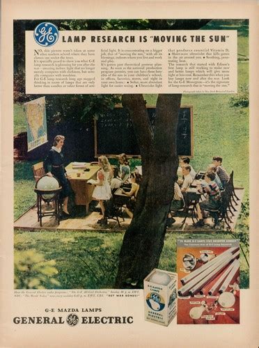 1944 General Electric Lamp Research Vintage Print Ad Ge Mazda Lamps