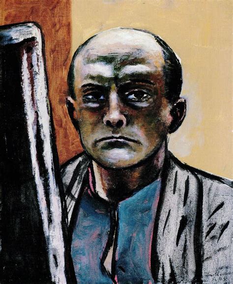 Max Beckmann Selbstbildnis 1945 In Olive Und Braun Max Beckmann
