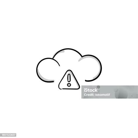 클라우드 컴퓨팅 오류 편집 가능한 획이 있는 스케치 낙서 벡터 선 아이콘입니다 Icon은 웹 디자인 모바일 앱 Ui Ux 및 Gui 디자인에 적합합니다 경계 표지에 대한