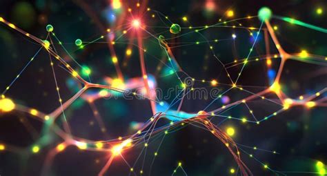 pulsing signals between nerve cells inside a neuronal network stock
