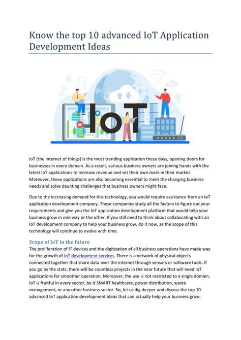 Ppt Know The Top 10 Advanced Iot Application Development Ideas
