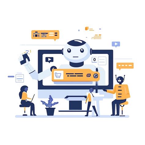 Premium Vector Tiny People Chatting With Chatbot On Computer