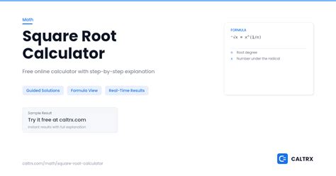 Square Root Calculator Find Any Root Instantly Caltrx