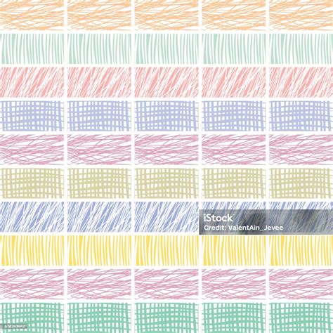 마름모 정사각형으로 원활한 벡터 기하학 패턴입니다 손 끝 없는 배경 질감된 기하학적 그림 그려 포장 웹 배경 벽지 파스텔 그래픽 일러스트 템플릿 0명에 대한 스톡 벡터 아트