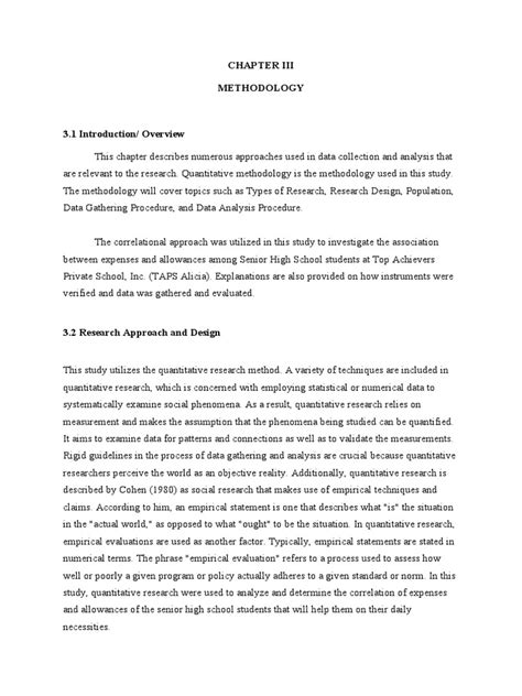 Chapter Iii Methodology Pdf Quantitative Research Evaluation