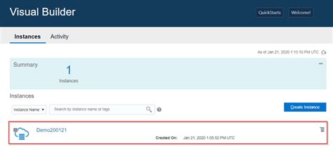 Visual Builder Cloud Service Instance Vbcs In Oracle Cloud Oic