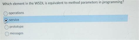 Solved Which Element In The Wsdl Is Equivalent To Method