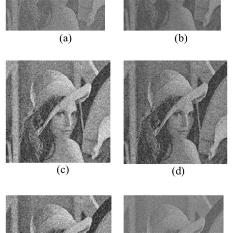Lena Image With A 10db Psnr Gaussian Noise Has Denoising Results