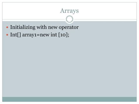 Arrays Introduction JAVA PPT