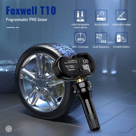 Foxwell T10 Mx Sensor 315MHz 433MHz TPMS Sensor Tire Pressure Monitor Tester Clone Able Programmable