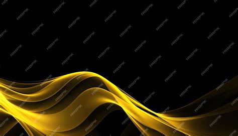 Futuristic Abstract Waveform On Black Background Ai Generated Image