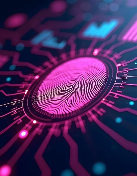 Futuristic Biometric Fingerprint Scan Premium Ai Generated Image