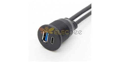 USB And C Female Dual Port Socket Panel Mount Car Audio USB Cable M