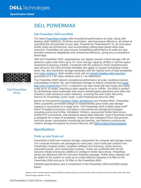Powermax 2500 8500 Spec Sheet Pdf Scalability Alternating Current