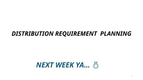 Distribution Requirement Planning In Scm Pptx