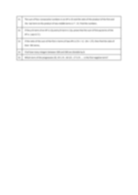 Solution Arithmetic Progression Class 10 Worksheet Studypool