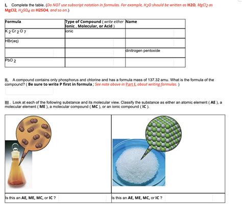 Solved I Complete The Table Do Not Use Subscript Notation